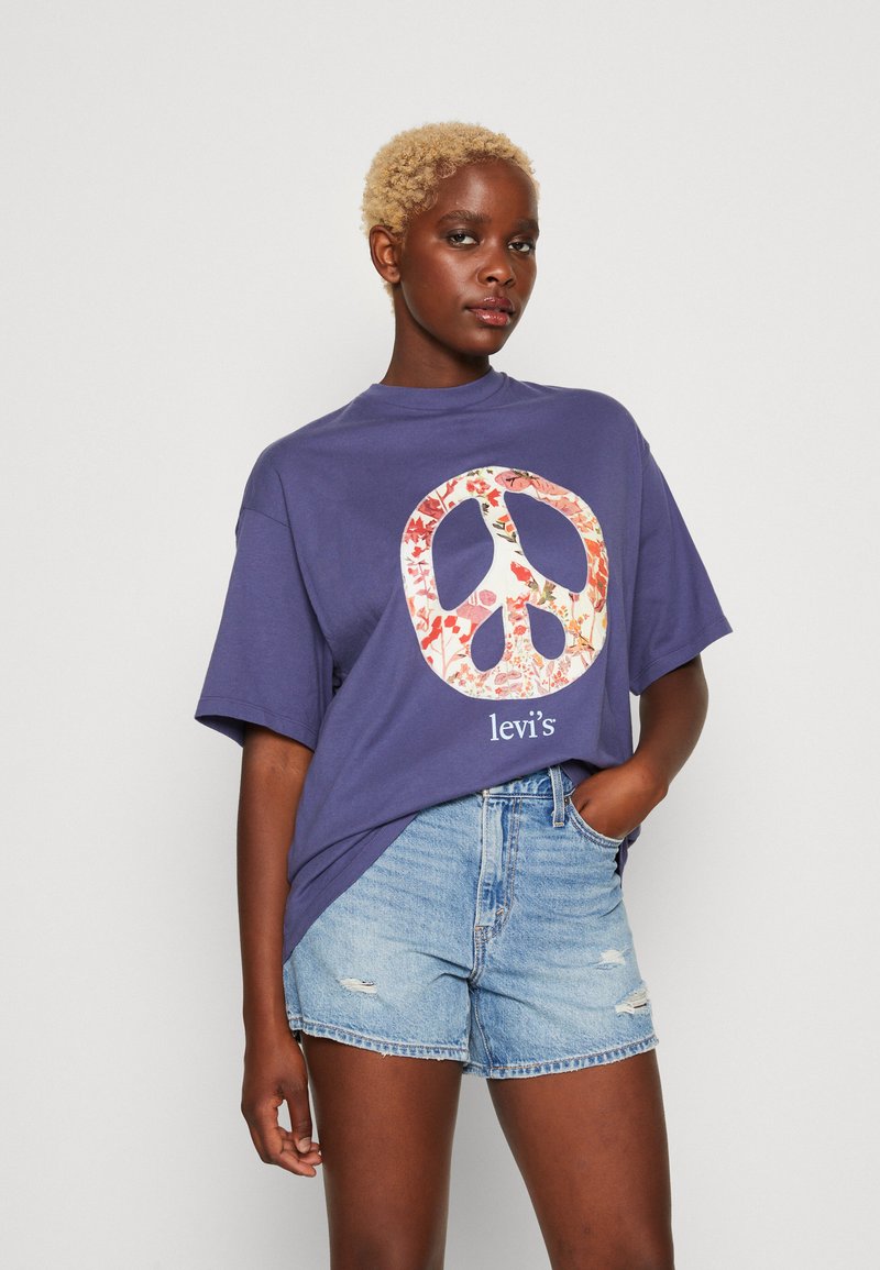 Levi's® GRAPHIC SHORT STACK TEE - Triko s potiskem - dark blue/tmavě ...
