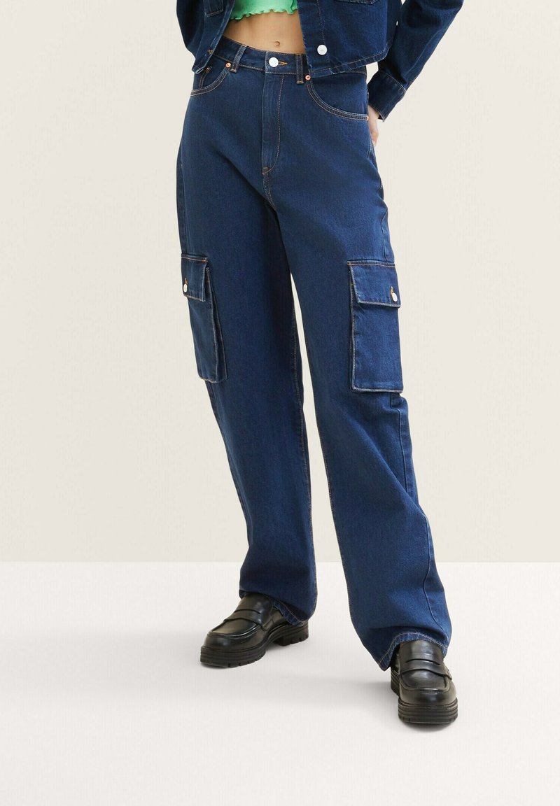 TOM TAILOR DENIM BAGGY - Jeans Straight Leg - clean dark stone blue ...