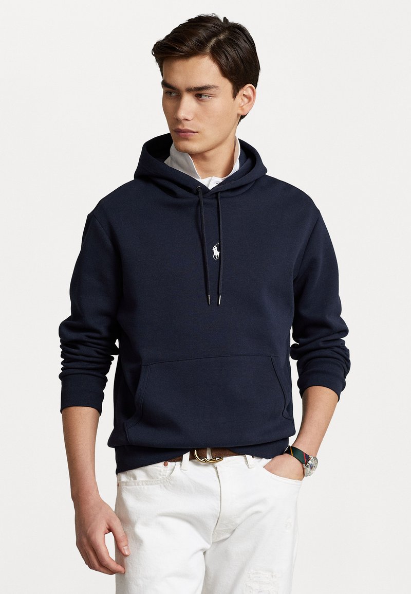 Polo Ralph Lauren DOUBLE KNIT HOODIE - Hoodie - aviator navy/dark blue ...