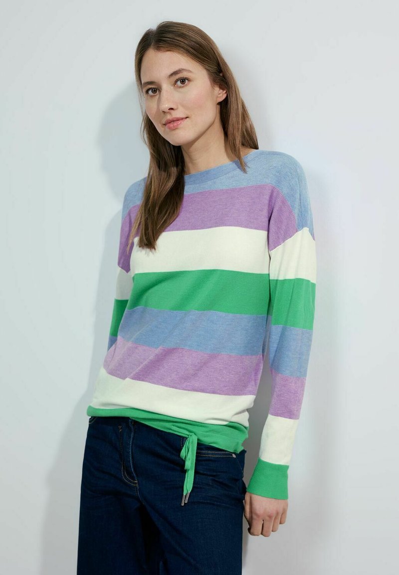 Cecil MIT STREIFEN - Strickpullover - weiß/offwhite - Zalando.de