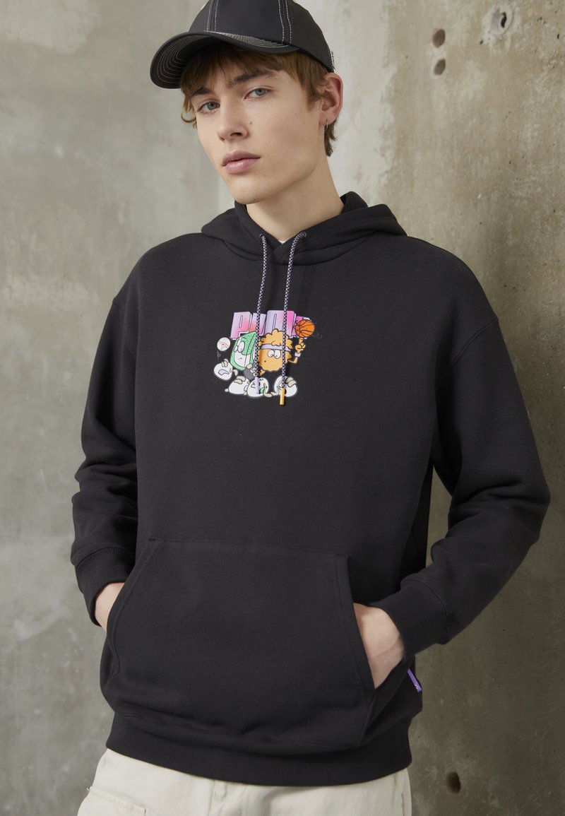 Puma GRAPHIC HOODIE - Sweatshirt - black - Zalando