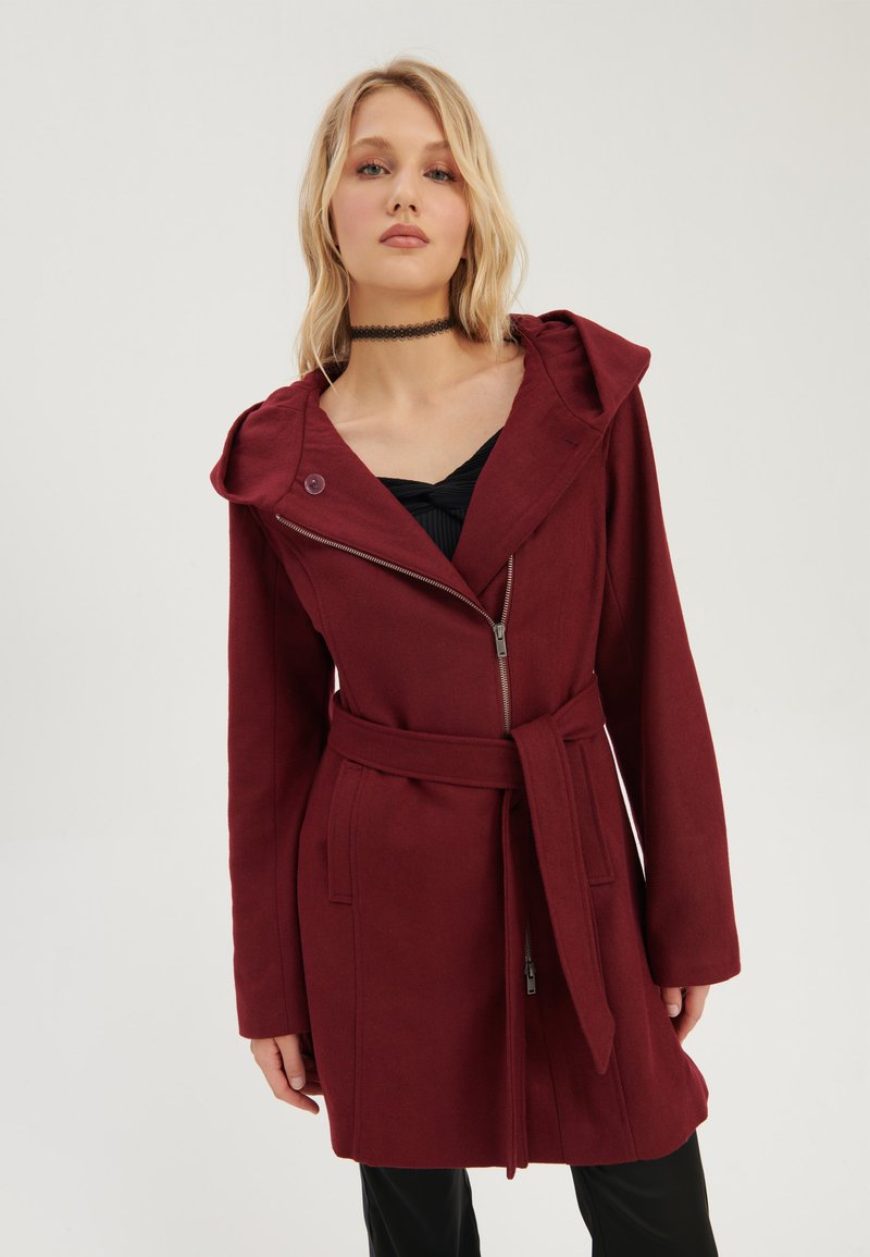 Even&Odd Short coat - dark red - Zalando.co.uk