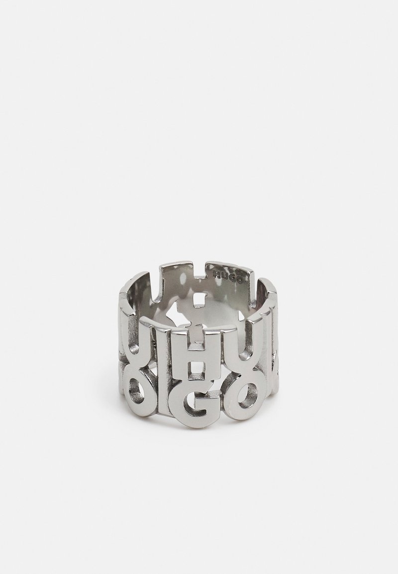 HUGO STACKEDBIG UNISEX - Ring - silver-coloured - Zalando.co.uk