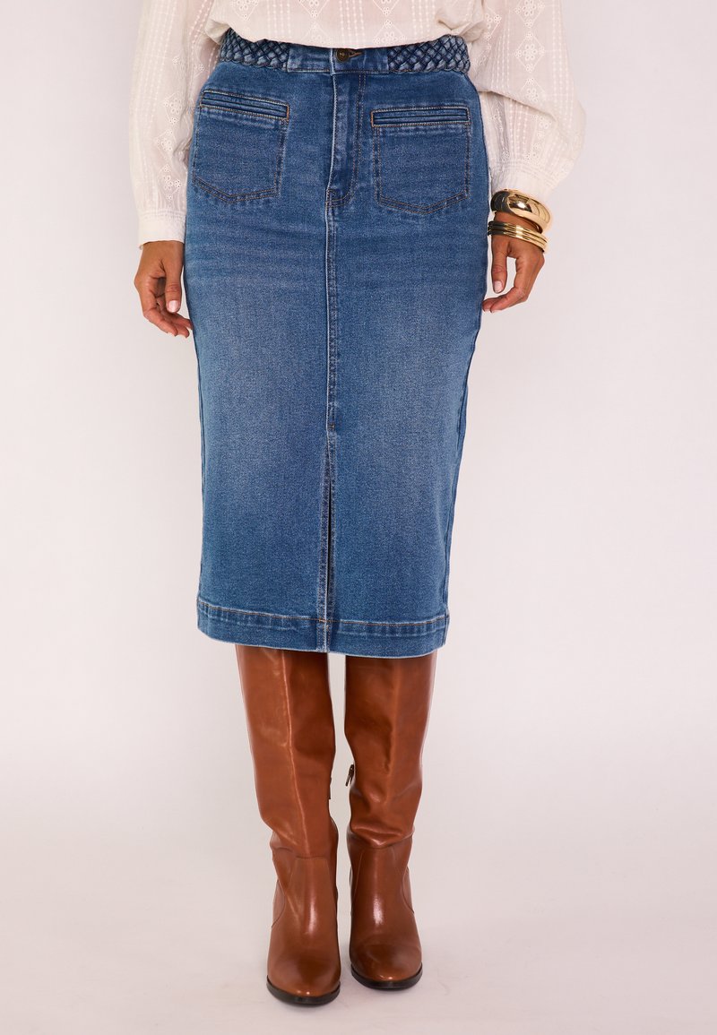 Maison 123 OCEANE J TRESSE - Pencil skirt - stone used/stone - Zalando