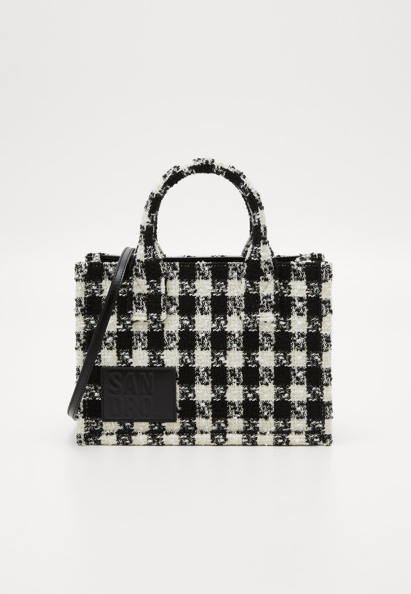 sandro MEDIUM - Geantă de mână - noir/ecru/negru marmorat - Zalando.ro