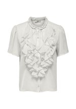 JDY JDYWIGA RUFFLE - Button-down blouse - cloud dancer/off-white - Zalando
