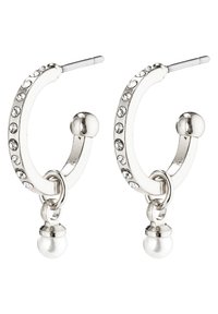 Pilgrim LACEY - Boucles d'oreilles - ox silver/crystal/white/argenté ...