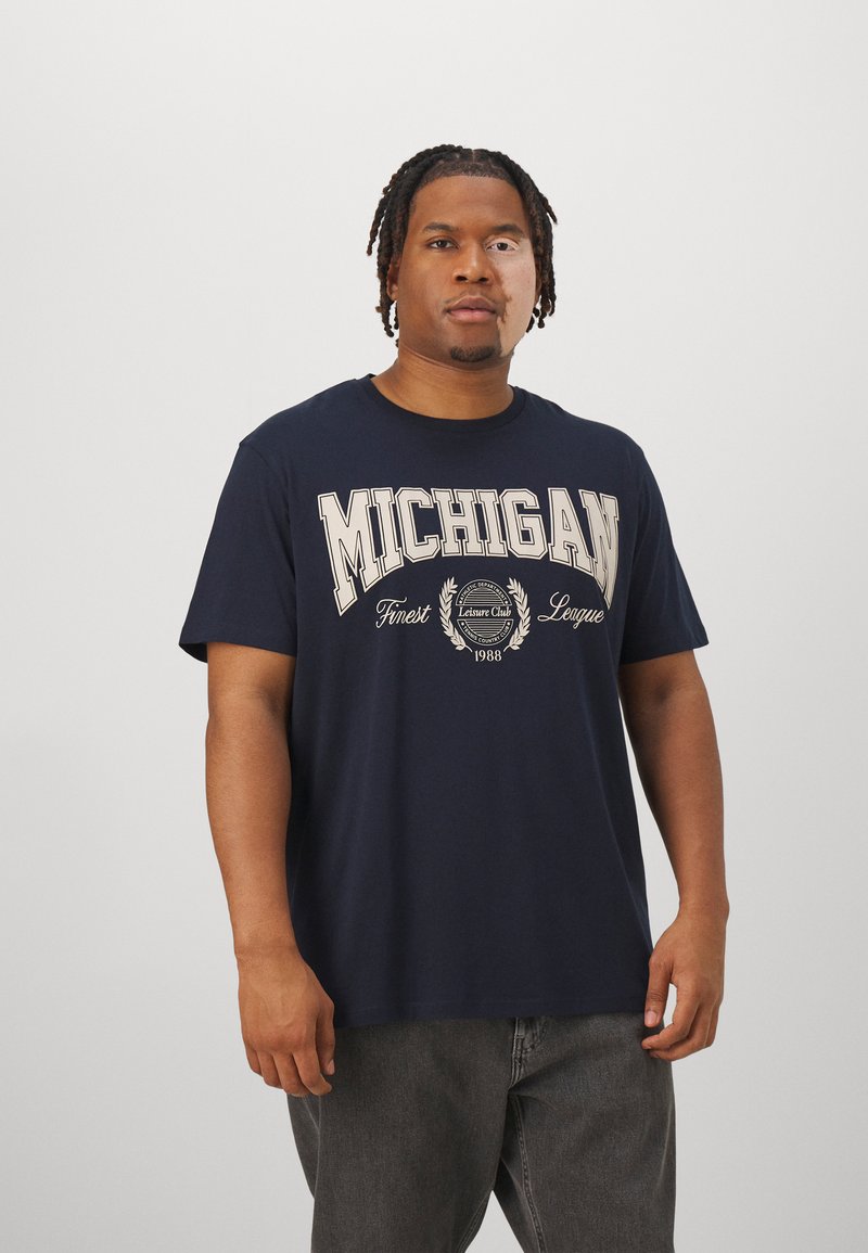 Jack & Jones JORBRADLEY MITCH TEE CREW NECK - T-shirts print - navy ...