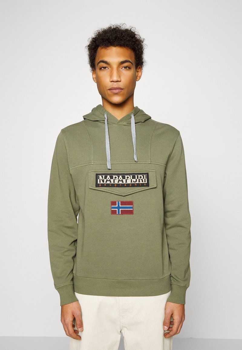 Napapijri Burgee Felpa Con Cappuccio Green Lichenoliva Zalandoit