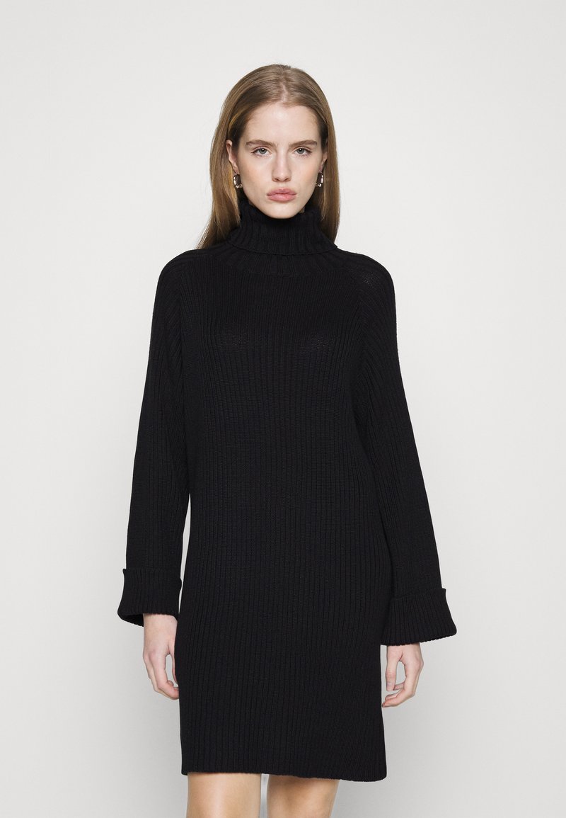 YAS Petite YASMAVI ROLL NECK DRESS - Neulemekko - black/musta - Zalando.fi