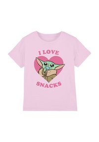 Star Wars THE MANDALORIAN GROGU I LOVE SNACKS - Print T-shirt - pink ...