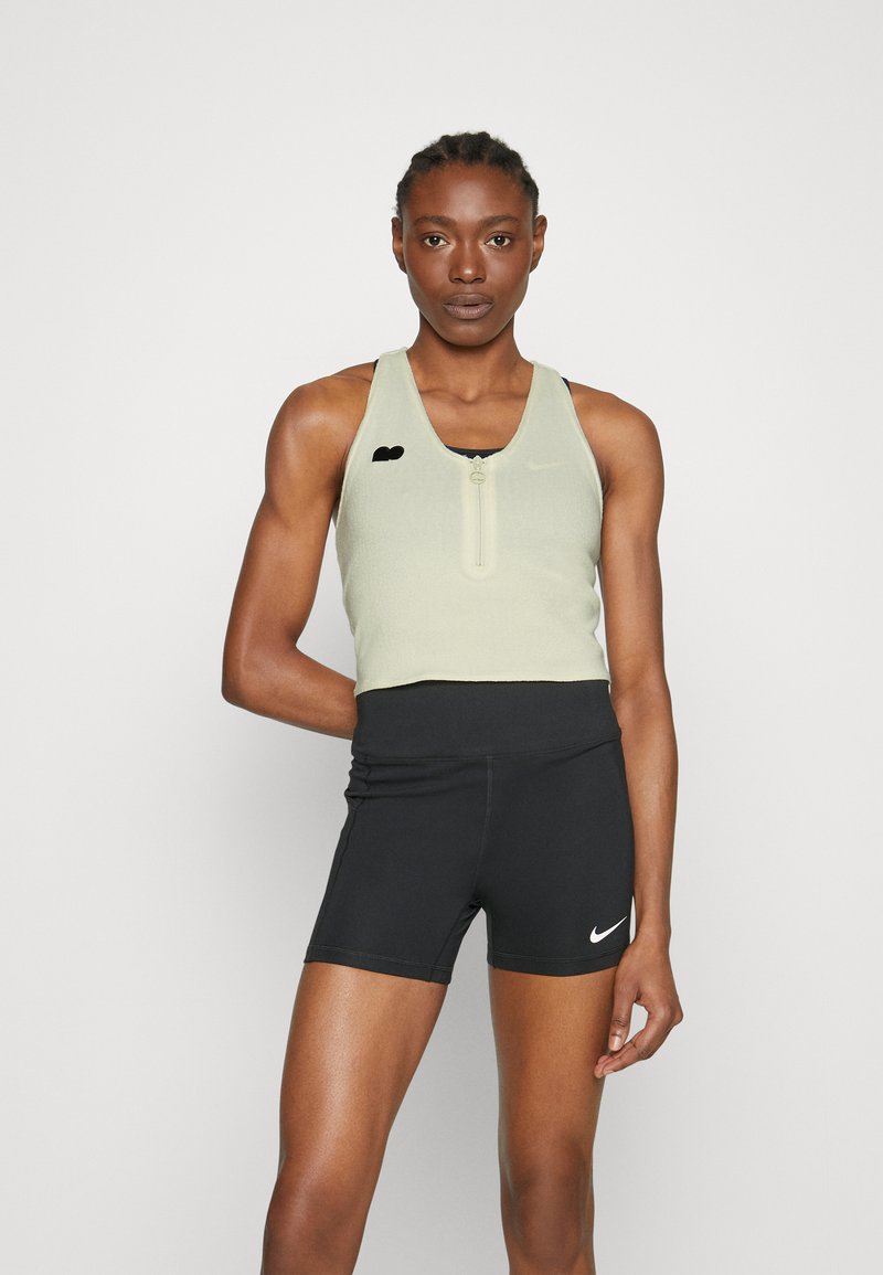 Nike Performance CROP - Top - coconut milk/black/off-white - Zalando.ie