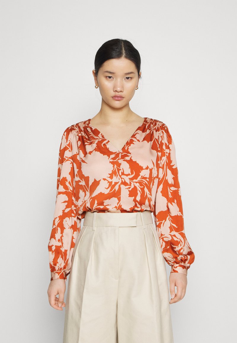 Banana Republic Petite CINCH WAIST - Bluse - red floral/rot - Zalando.ch