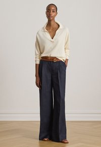 Lauren Ralph Lauren COTTON-MODAL POLO SWEATER - Neule - mascarpone ...