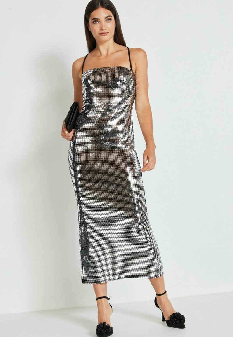 Next SEQUIN MIDI - Robe de cocktail - silver/argenté - ZALANDO.CH