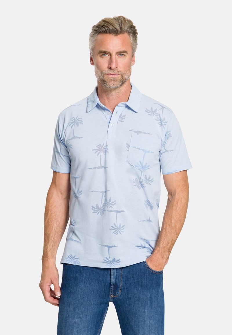 Pioneer Authentic Jeans Polo shirt - powder blue muster/blue - Zalando