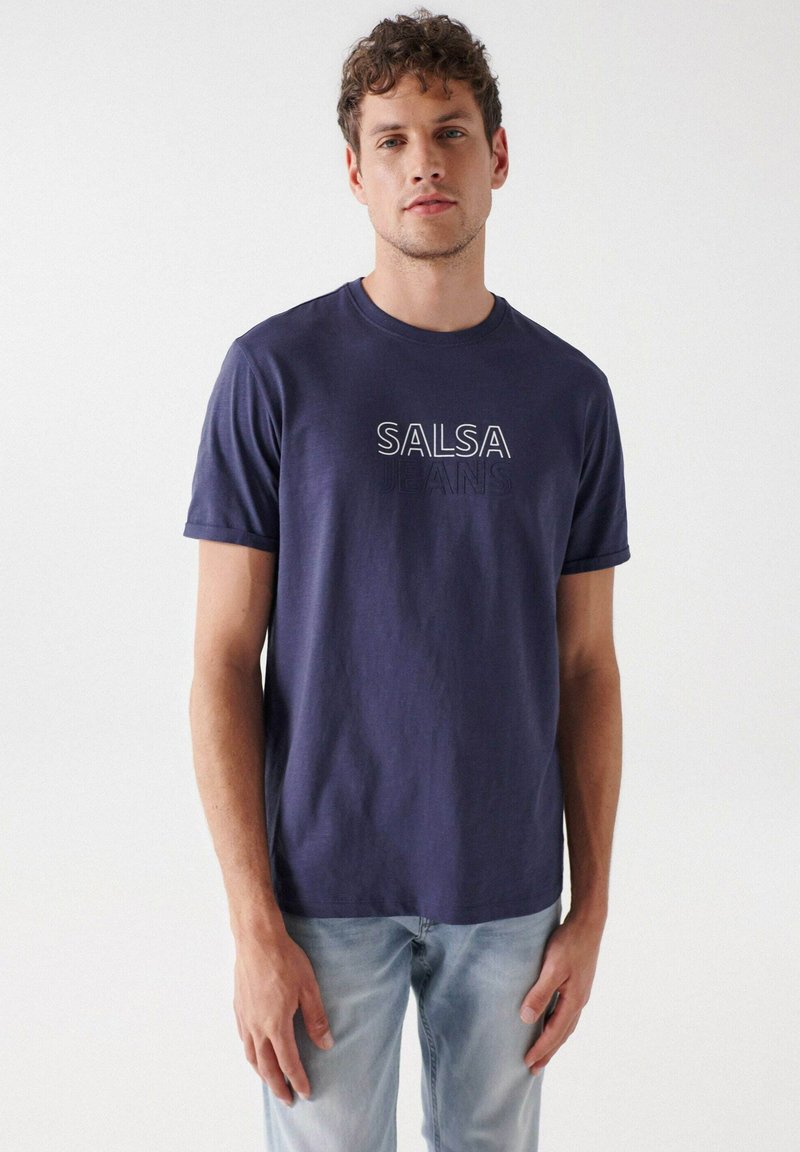 Salsa Jeans T-Shirt print - Blue/blau - Zalando.de