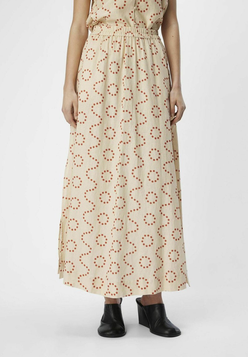 Object PRINT - Maxi skirt - sandshell/beige - Zalando