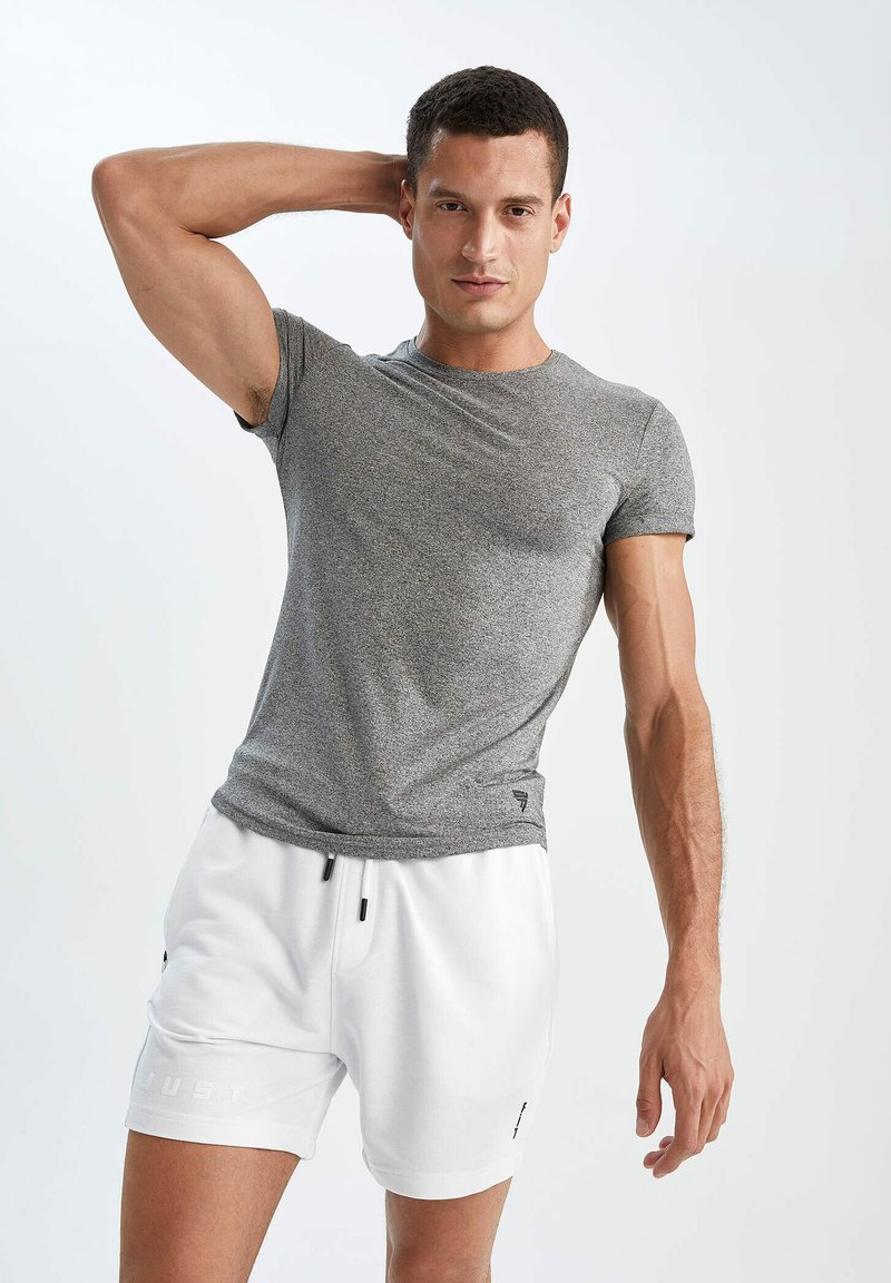 DeFacto MUSCLE FIT - T-Shirt basic - grey/dunkelgrau - Zalando.de