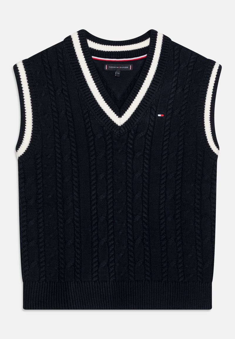 Tommy Hilfiger ESSENTIAL CABLE VEST - Jersey de punto - desert sky/azul ...
