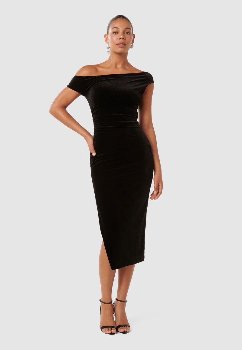 Forever New DEMI TIPPED SHOULDER BODYCON - Robe fourreau - black/noir ...