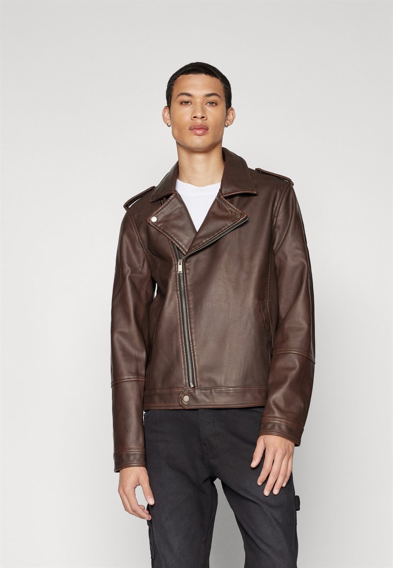 Brave Soul Faux leather jacket - tan/brown - Zalando.ie