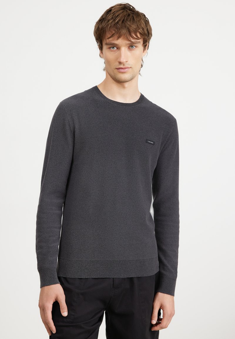 Calvin Klein MOULINE SWEATER - Strickpullover - iron gate/grau - Zalando.ch