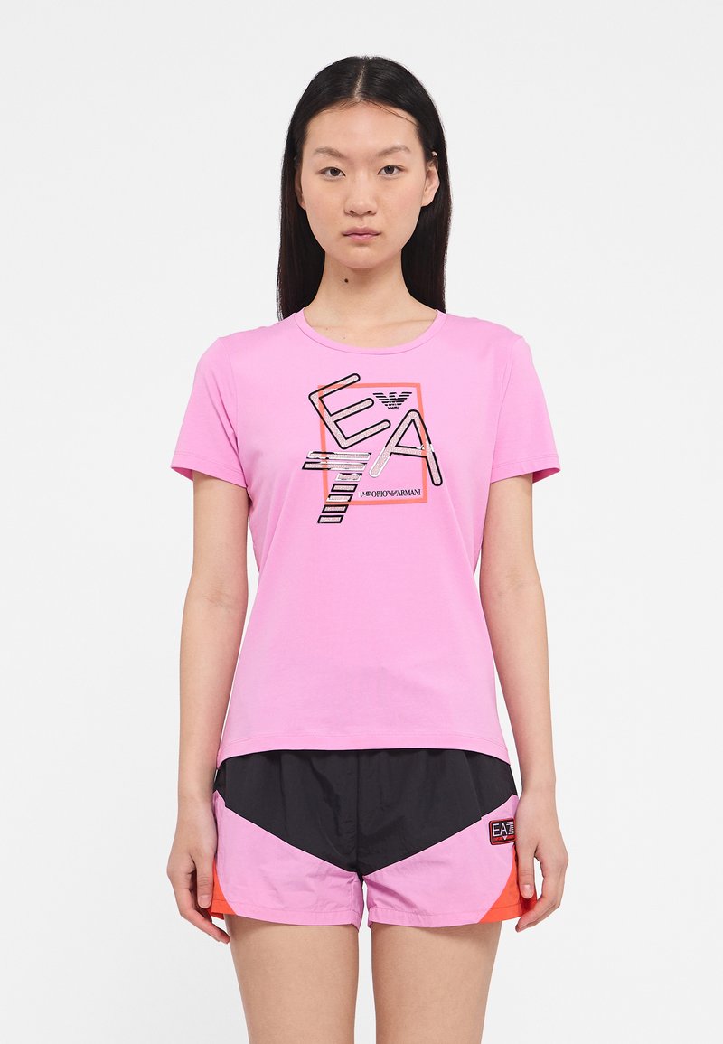 EA7 Emporio Armani Print T-shirt - rosa medio/pink - Zalando.co.uk