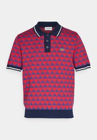 Lacoste SUMMER MONOGRAM - Polo shirt - penumbra/alizarin red/red ...
