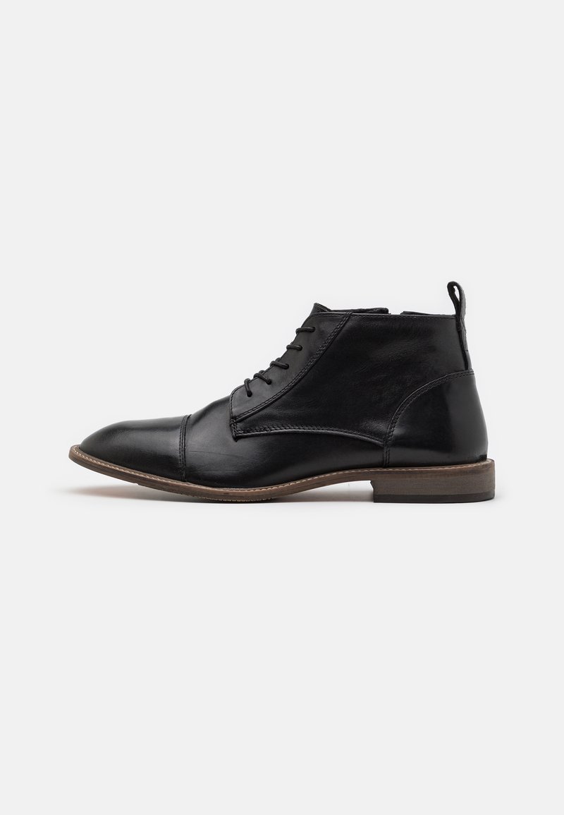 Pier One LEATHER - Lace-up ankle boots - black - Zalando.co.uk