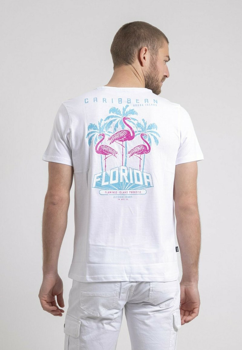 Ritchie Jeans COL ROND NARUBA - T-shirt imprimé - blanc - ZALANDO.FR
