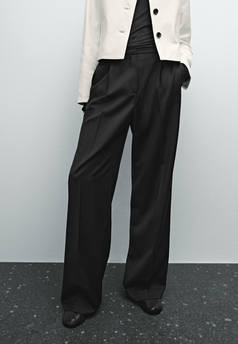 Massimo Dutti Pantalon classique - black/noir - ZALANDO.FR