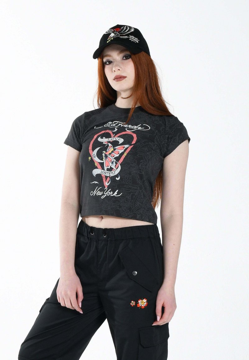 Ed Hardy MYSTERY - T-Shirt print - washed black/schwarz - Zalando.at