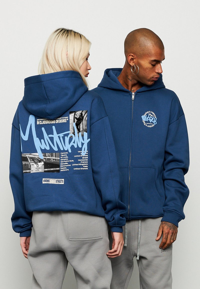 Multiply Apparel OVERSIZE FORGERY - Sweatjacke - dark denim/dunkelblau ...