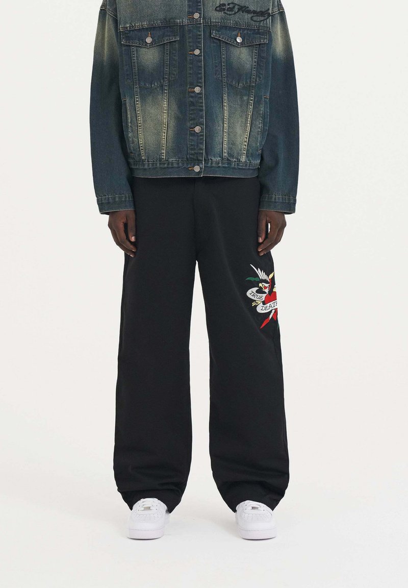 Ed Hardy TRUE TILL DEATH BAGGY SKATER - Kalhoty - black/černá - Zalando.cz
