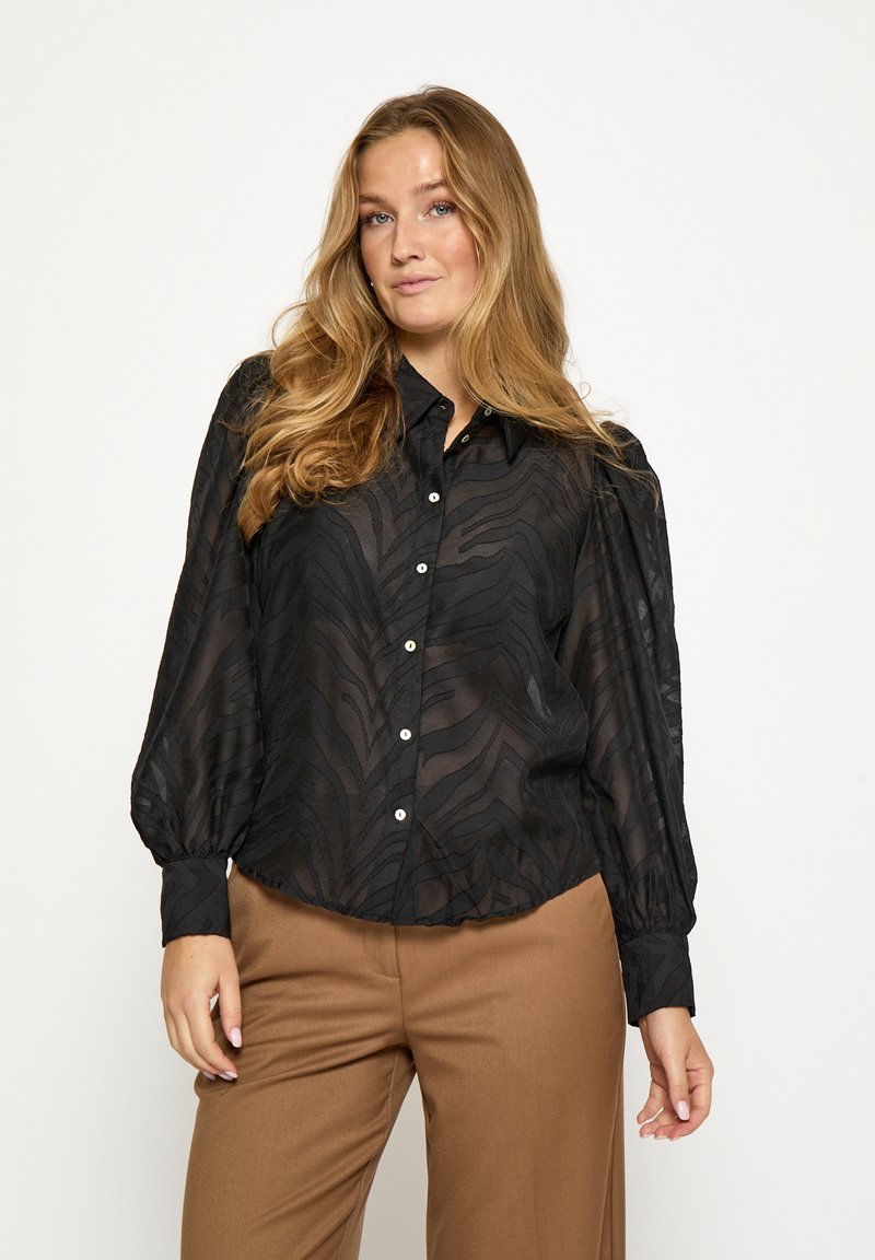 PEPPERCORN LINDA - Button-down blouse - black - Zalando