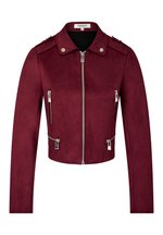 Morgan STRAIGHT WITH EFFECT - Faux leather jacket - bordeaux - Zalando