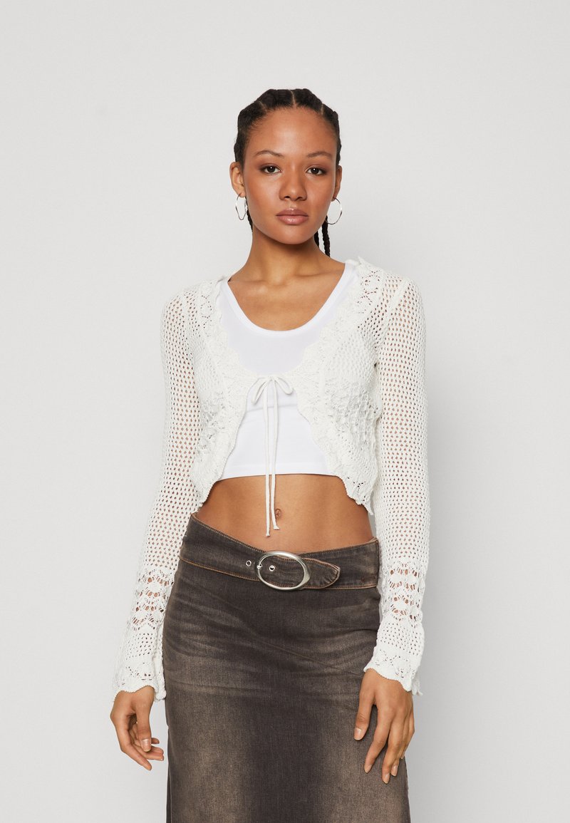 BDG Urban Outfitters TIE CARDIGAN - Strickjacke - ecru/offwhite ...