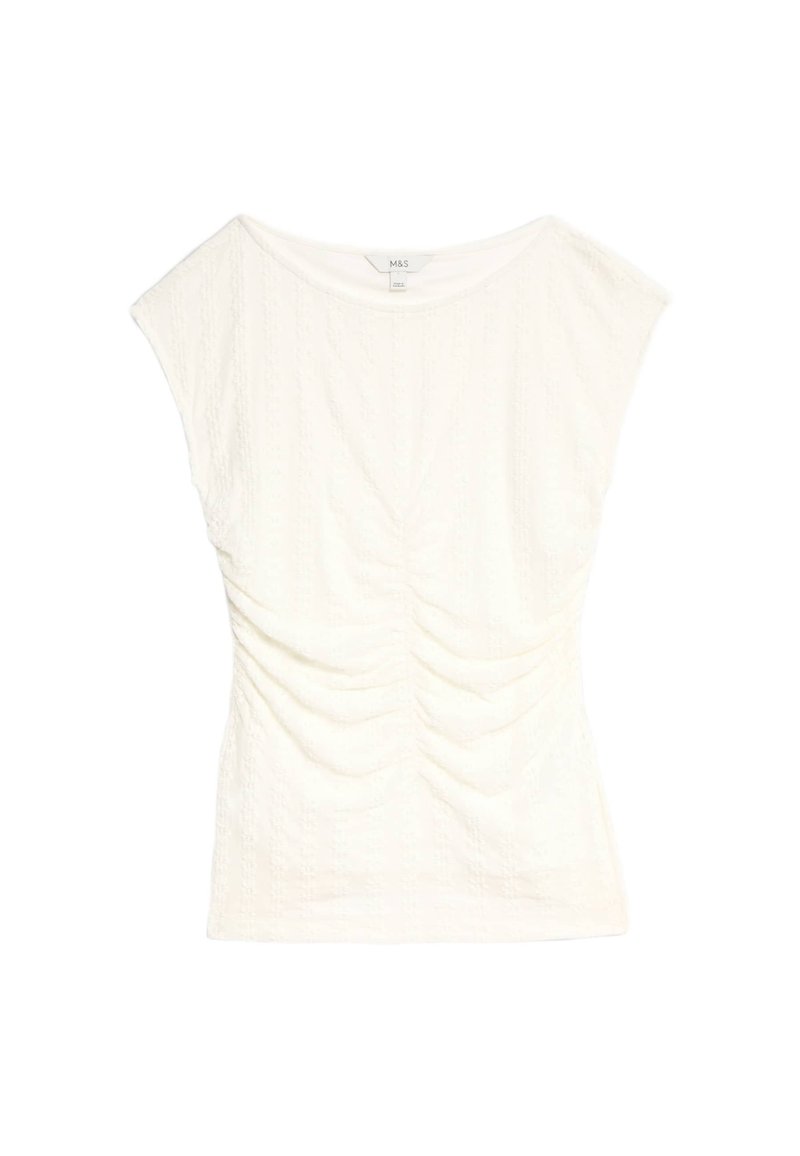 Marks & Spencer SLASH NECK - Top - ivory/beige mêleerd - Zalando.nl