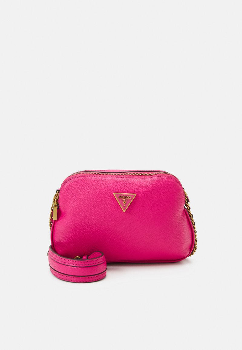 Guess BECCI DOUBLE ZIP - Across body bag - magenta/pink - Zalando.co.uk