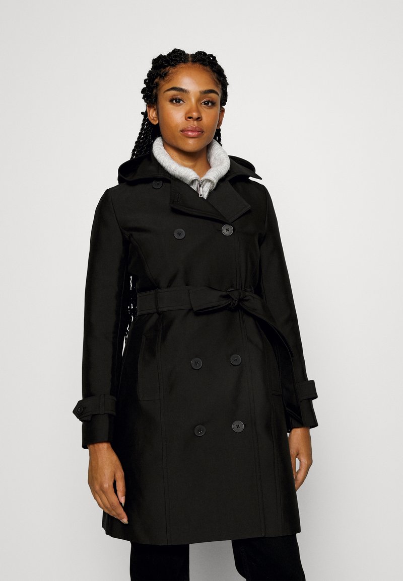 Forever New Petite PETITE HOODED - Trenchcoat - black/zwart - Zalando.nl