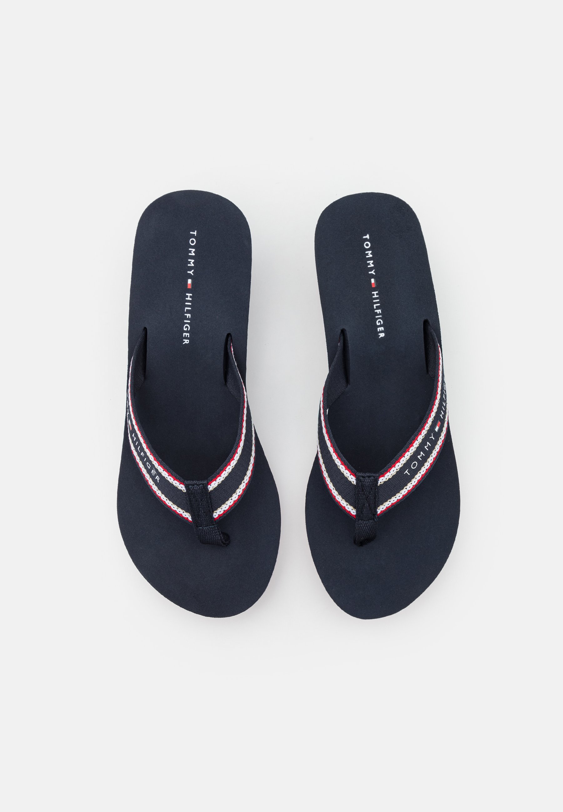 Tommy Hilfiger HI WEDGE BEACH T bar sandals space blue blue Zalando