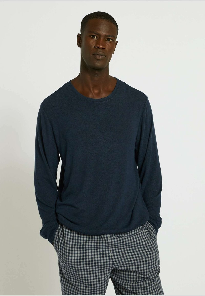 Monoprix MANCHES LONGUES DOUX ECOVERO - Haut de pyjama - marine/bleu ...