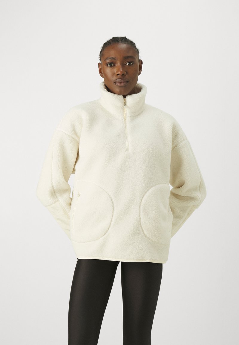 Sweaty Betty TEXTURED HALF ZIP - Fleecepullover - studio white/offwhite ...