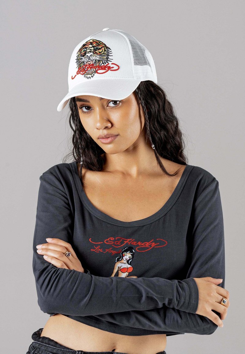 Ed Hardy ROAR TWILL - Cap - off white/offwhite - Zalando