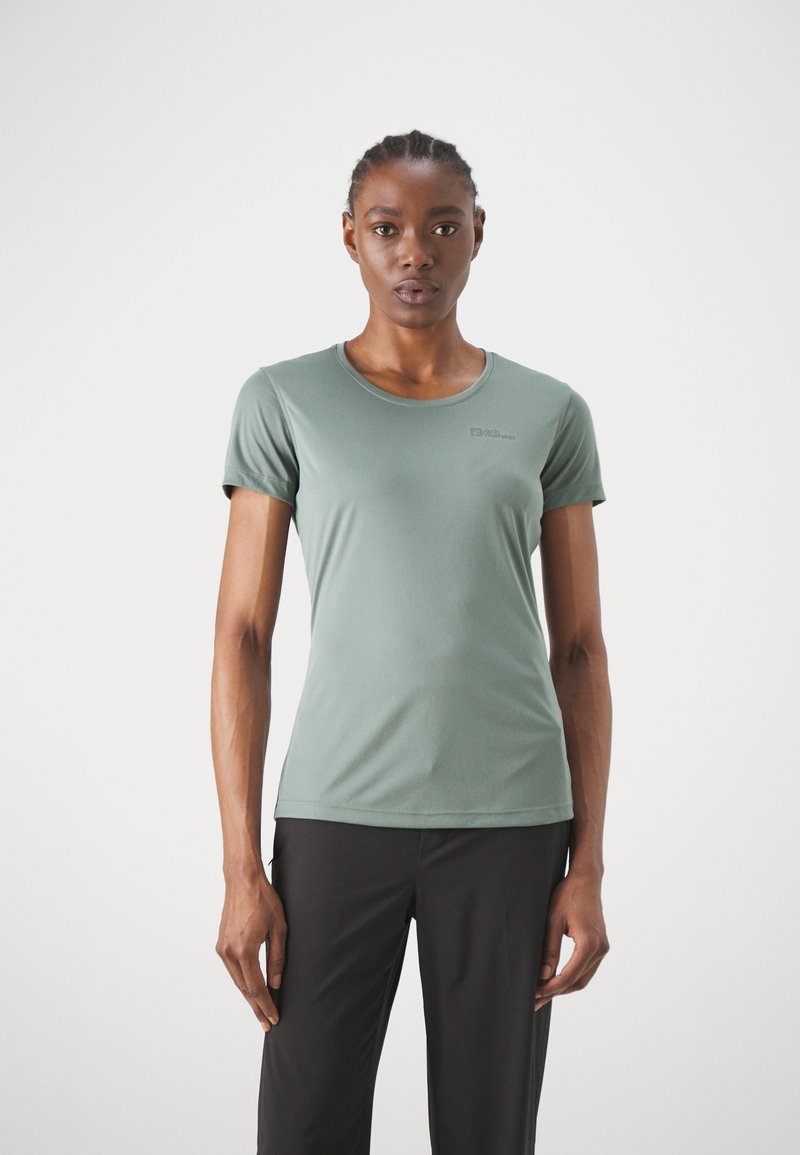 Jack Wolfskin TECH - Tricou basic - hedge green/kaki - Zalando.ro