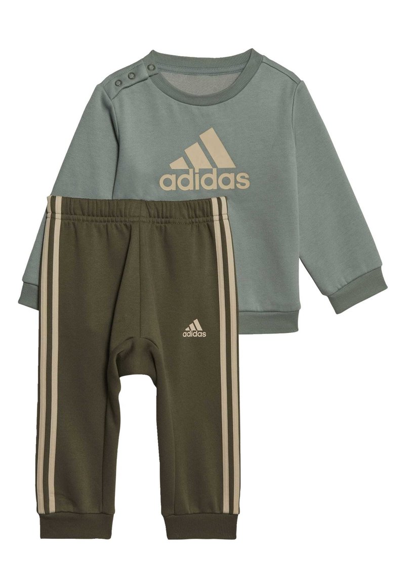 adidas Performance BADGE OF SPORT - Tracksuit - silver green sand ...