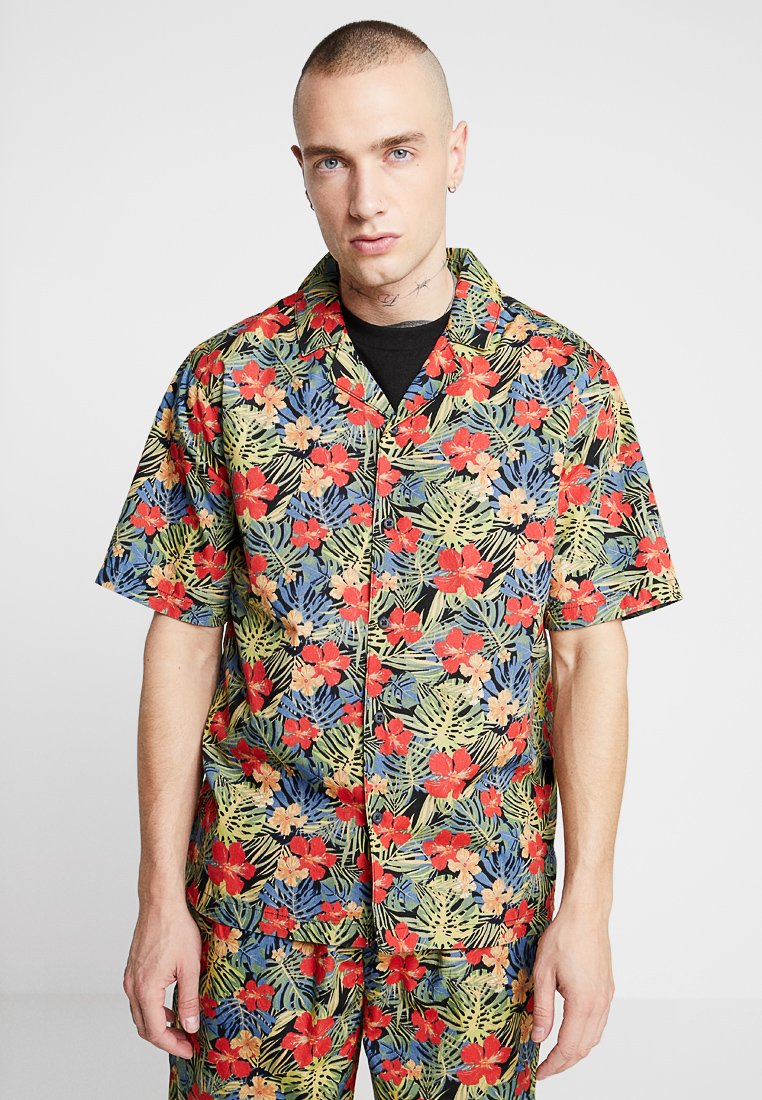 Urban Classics PATTERN RESORT - Cămașă - black/tropical/negru - Zalando.ro