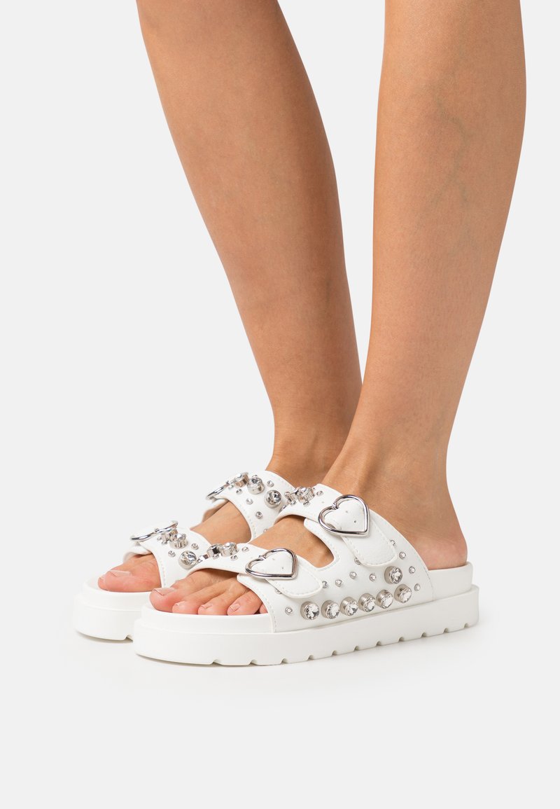 Buffalo EVE HEART - Heeled mules - offwhite/off-white - Zalando.ie