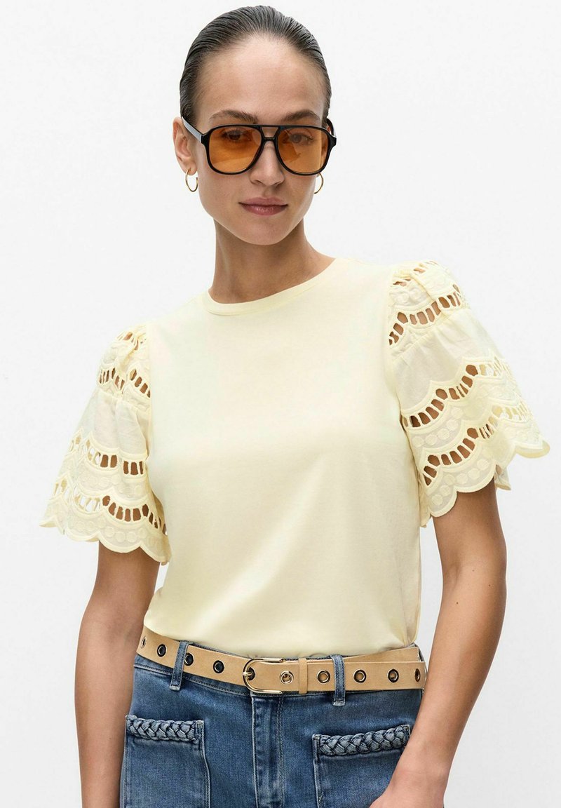 Dobber HEATHER TOP - Print T-shirt - yellow - Zalando